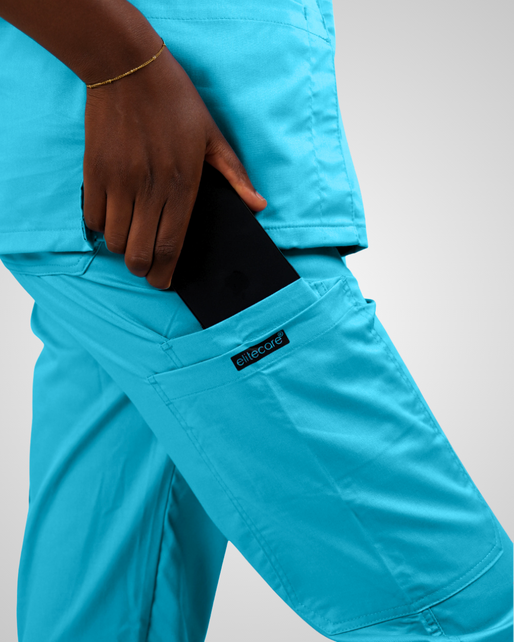 elitecare Classic Unisex Scrub Pant - Cyan M (10-12) Regular